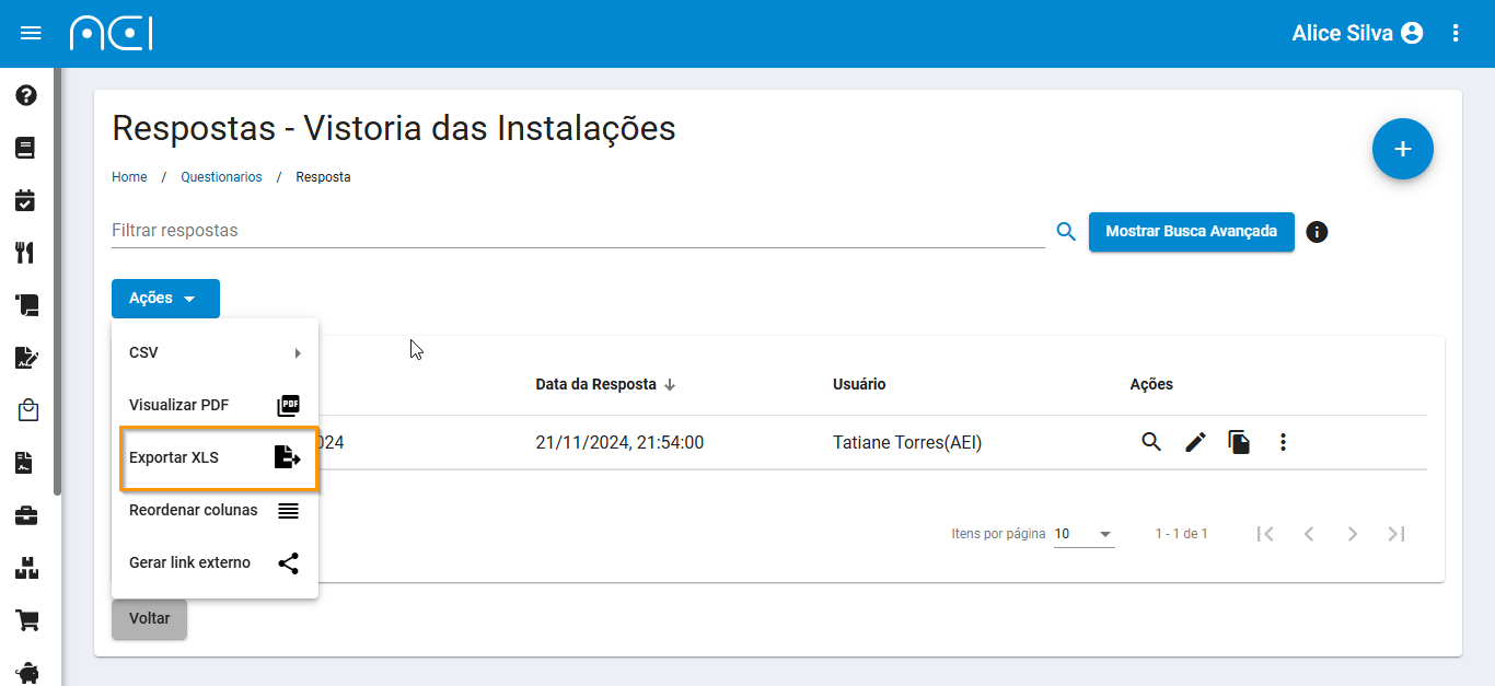 Como extrair dados de resposta (XLS, CSV) de um questionário? – AEI